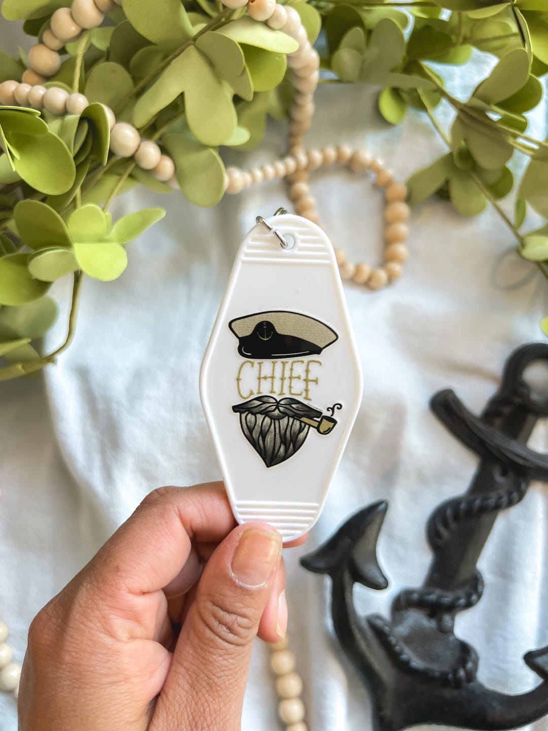 USN Chief Head Keychain: Navy Pride Gift - Etsy