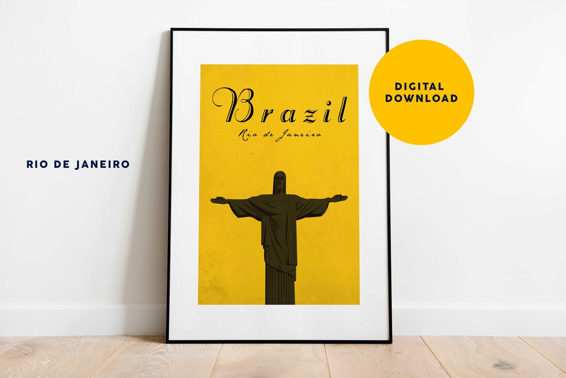 Printable Vintage Rio Poster Rio De Janeiro Rio De Janeiro - Etsy