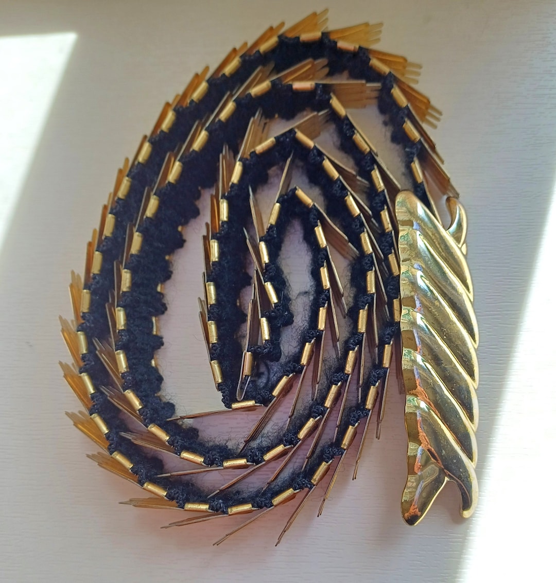 Gold Fish Scale Stretch Skinny Belt With Textured Gold Tone Buckle ...