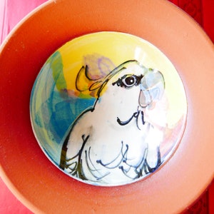 Vintage WENDY BINKS Australian Pottery Bowl, Featuring a Cockatoo Bird ...