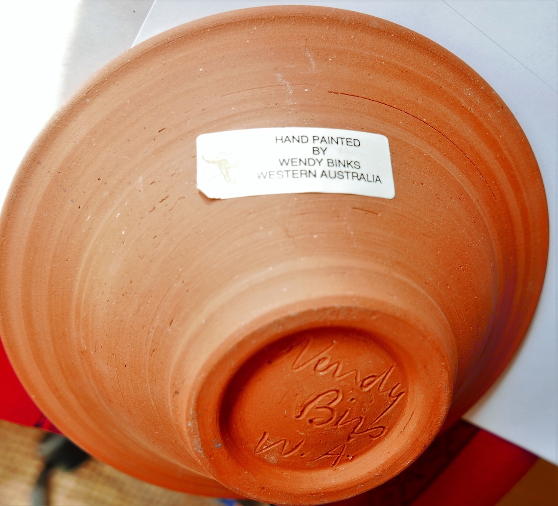 Vintage WENDY BINKS Australian Pottery Bowl, Featuring a Cockatoo Bird ...