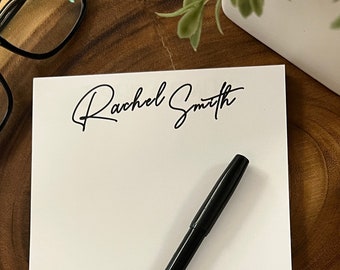 Personalized Handwritten Script Notepad, Stationery Family Name ...