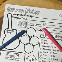 Worship Worksheet, Sermon Notes for Kids, Kids Bible Study Notes ...