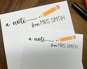 Teacher Pencil Notepads Notes Personalized Stationary - Etsy