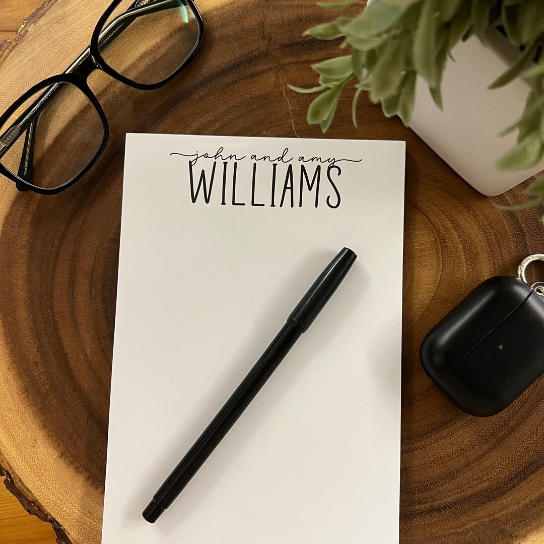 Personalized Handwritten Script Notepad, Stationery Family Name ...
