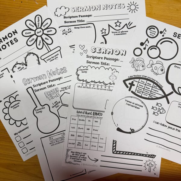 Kids Sermon Sheet - Etsy