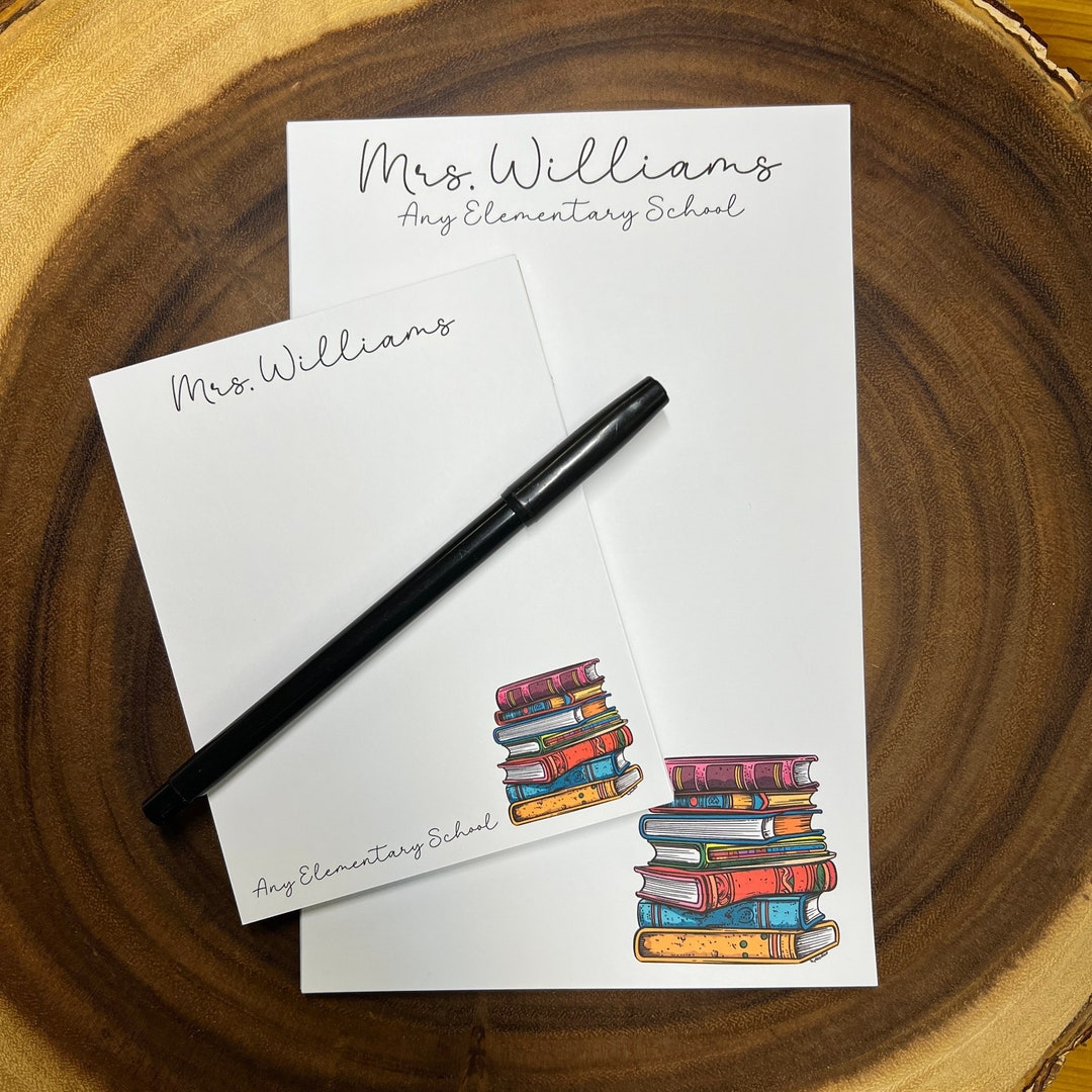 Book Lover Gift! Personalized School Librarian Notepad Letter Writing ...