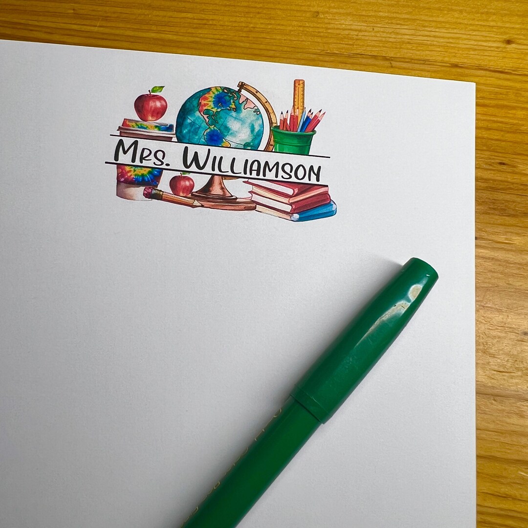 Personalized Teacher Notepad: Tye-dye Globe Design - Etsy