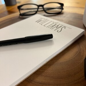 Personalized Handwritten Script Notepad, Stationery Family Name, Monogram, Custom, Paper ...