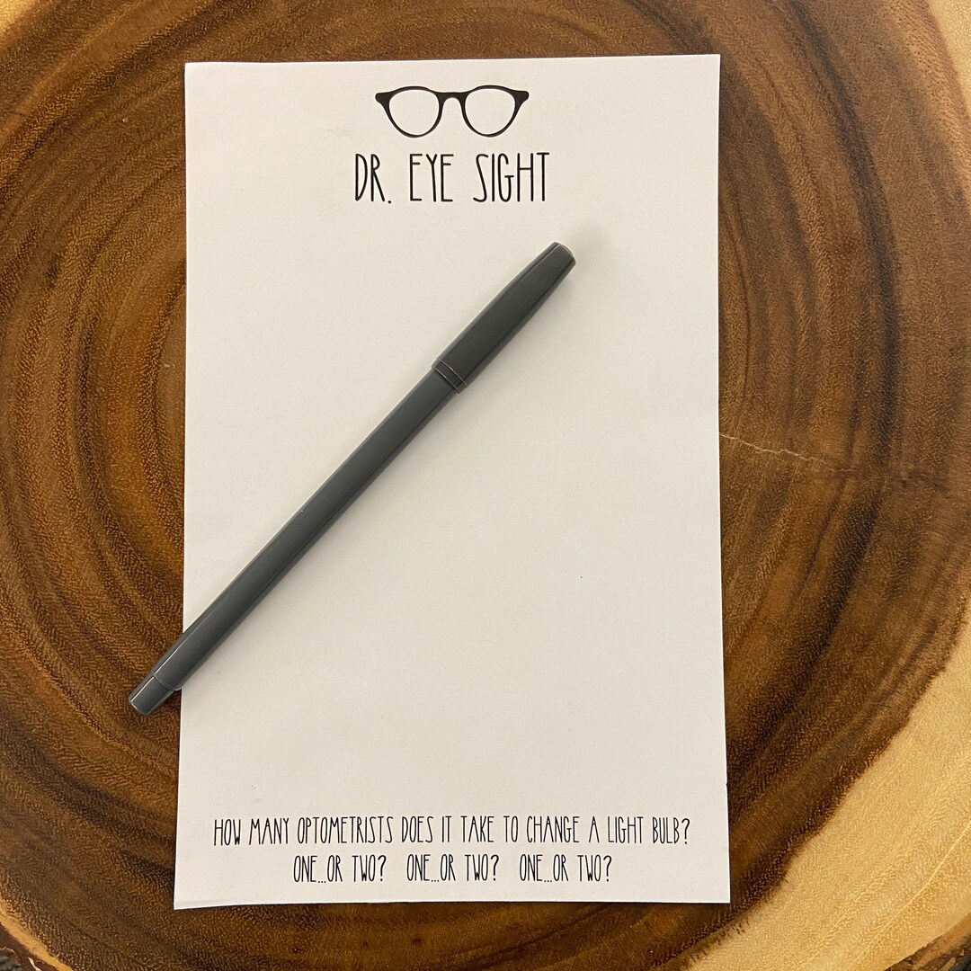 Eye Doctor Gift, Optometrist, Personalized Notepad, Eye Glasses ...