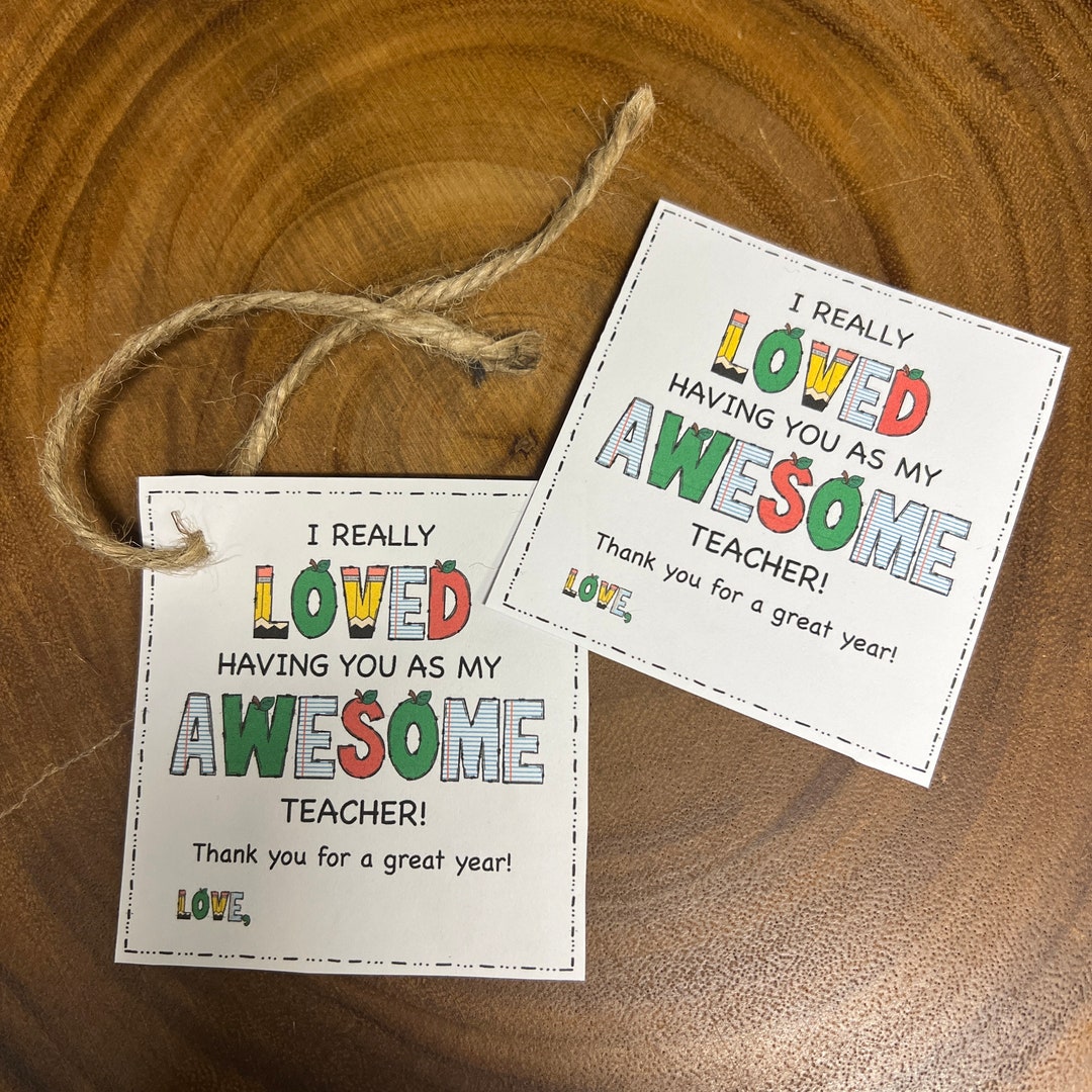 Teacher Appreciation Week Gift Tag - Printable - Thank You Teacher Gift ...