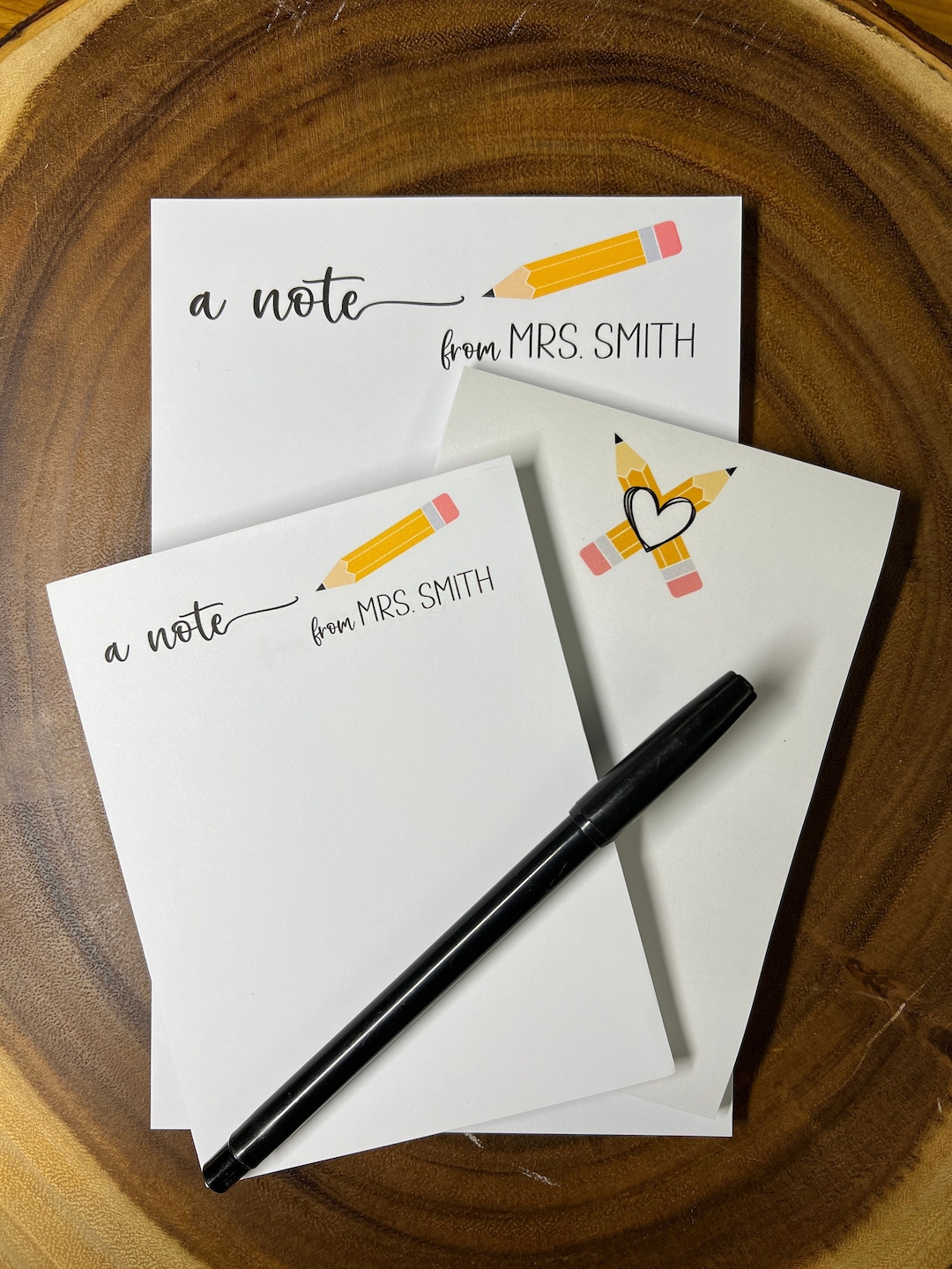 Personalized Teacher Notepad: "a Note From" Gift Set - Etsy