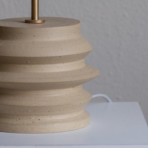 Handmade Beige Ceramic Table Lamp: Minimalist Pottery Lighting - Etsy