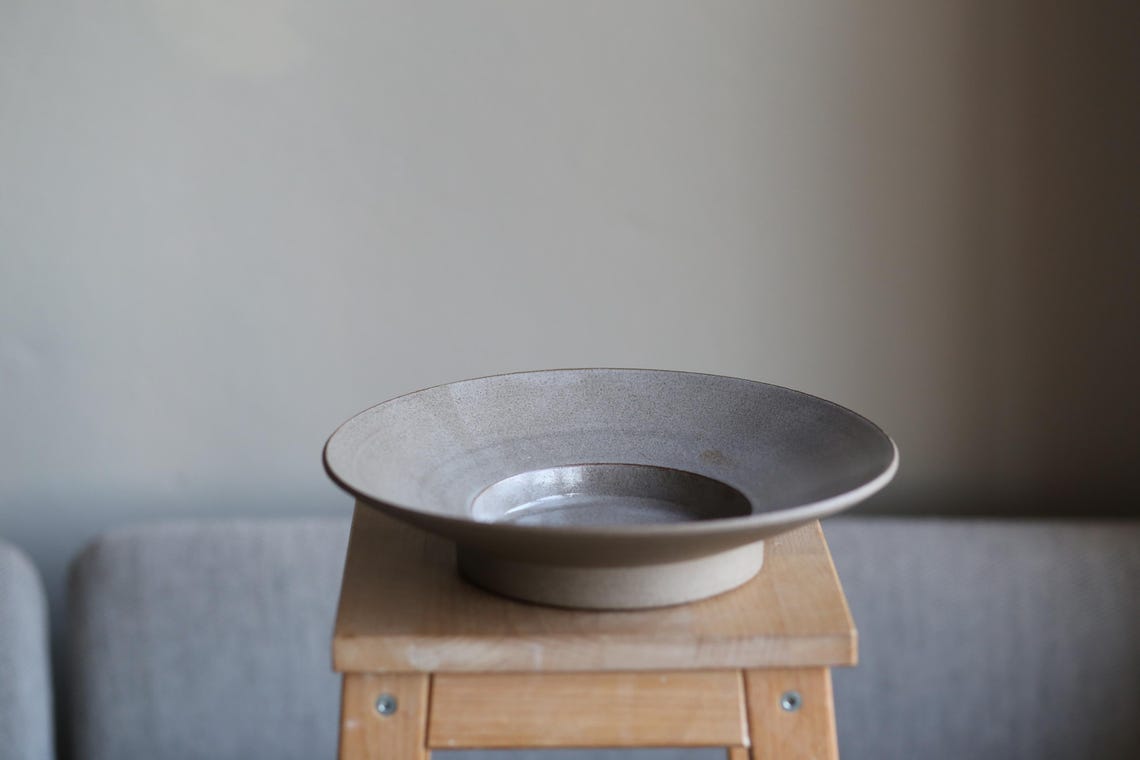 Stoneware Gray Dinner Plate, Unique Dinnerware, Handmade Pottery Plate ...