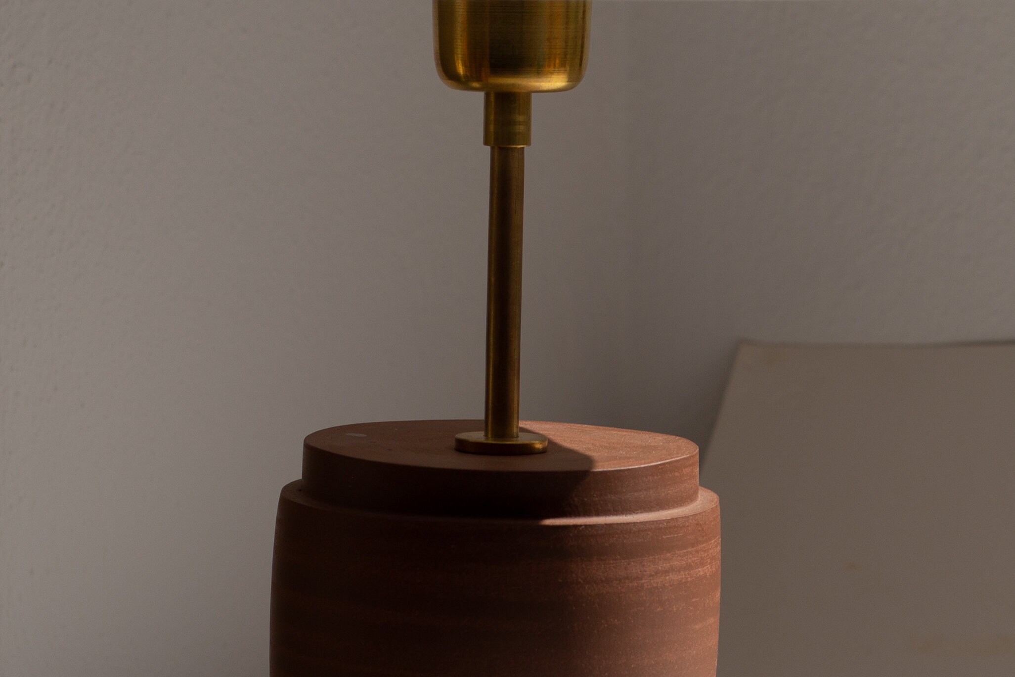 Terracotta Ceramic Table Lamp, Designer Table Lamp, Minimalist Lighting ...