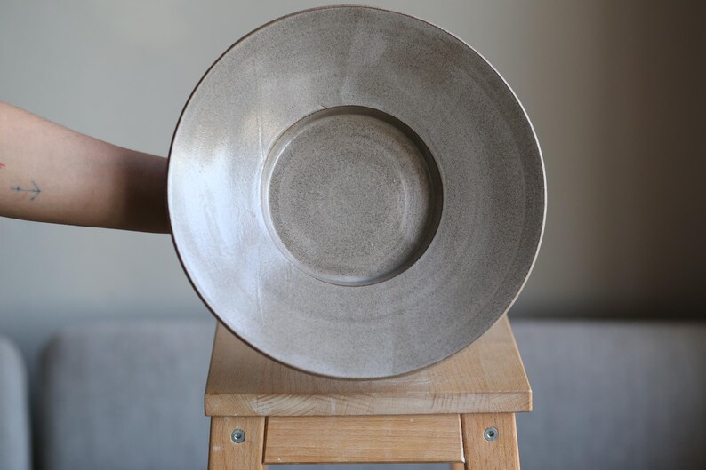 Stoneware Gray Dinner Plate, Unique Dinnerware, Handmade Pottery Plate ...