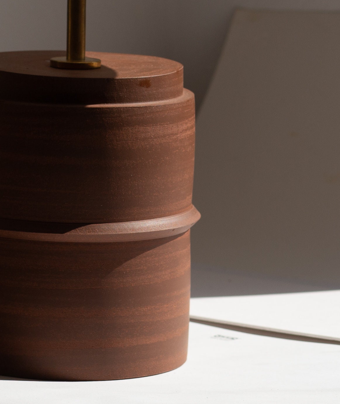 Terracotta Ceramic Table Lamp, Designer Table Lamp, Minimalist Lighting ...