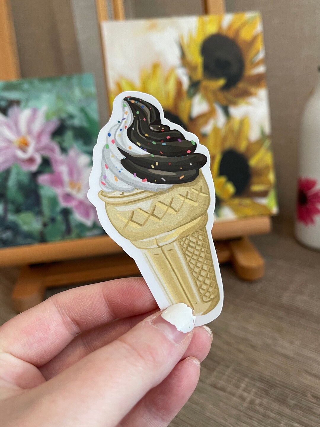 Ice Cream Cone Sticker - Etsy