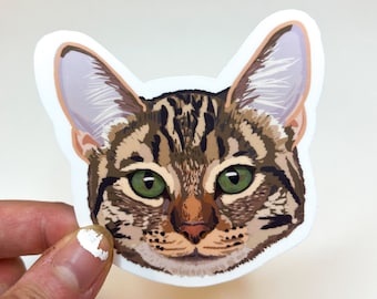 Tabby Cat Sticker - Etsy