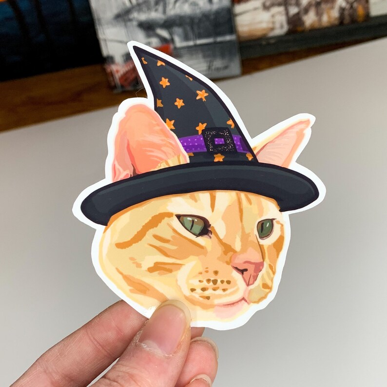 Witchy Cat Sticker - Etsy