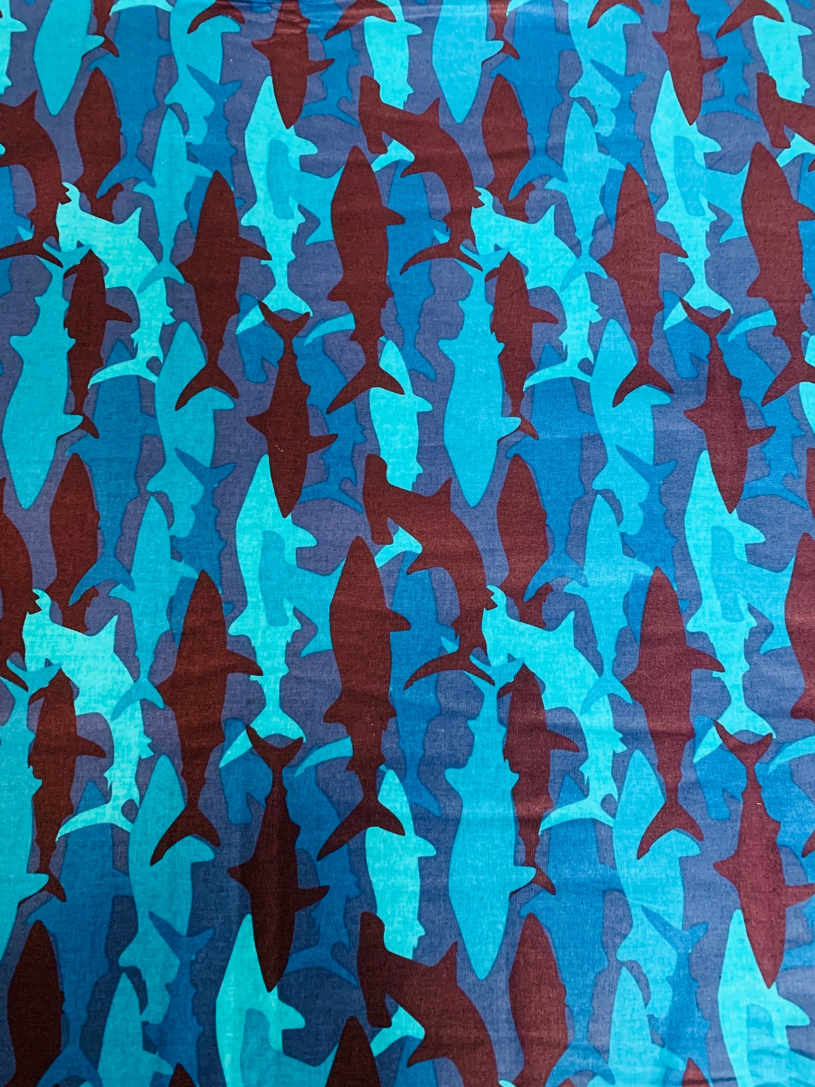Packed Sharks Cotton Fabric fabrickids Fabricfabric by the - Etsy