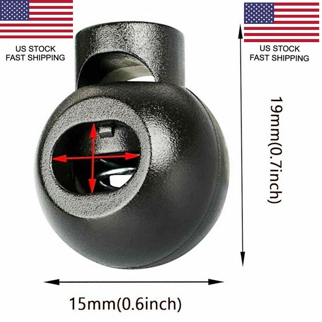 BULK WHOLESALE1000 Pieces Single Hole Round Ball Cordlock Cord Lock ...