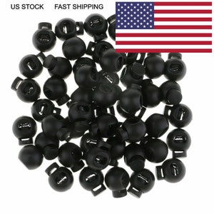 10pcs ,50pcs, 100pcs Single Hole Round Ball Cordlock Cord Lock Toggles ...