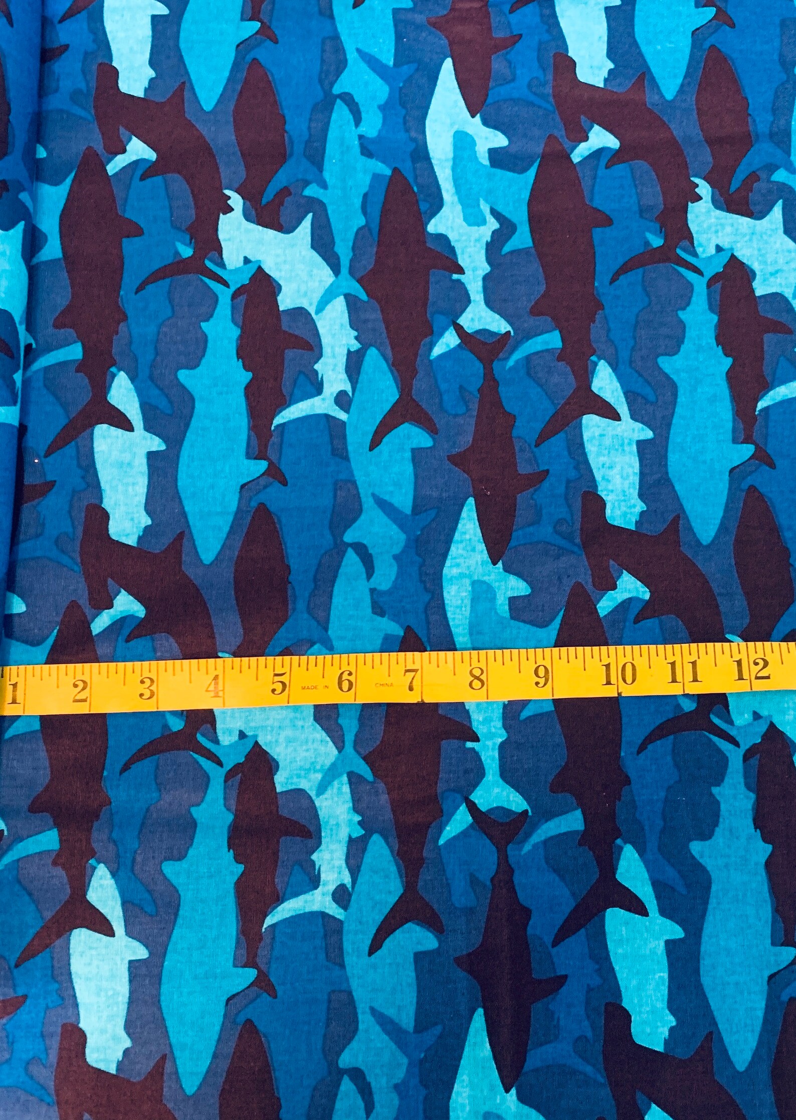Packed Sharks Cotton Fabric fabrickids Fabricfabric by the - Etsy