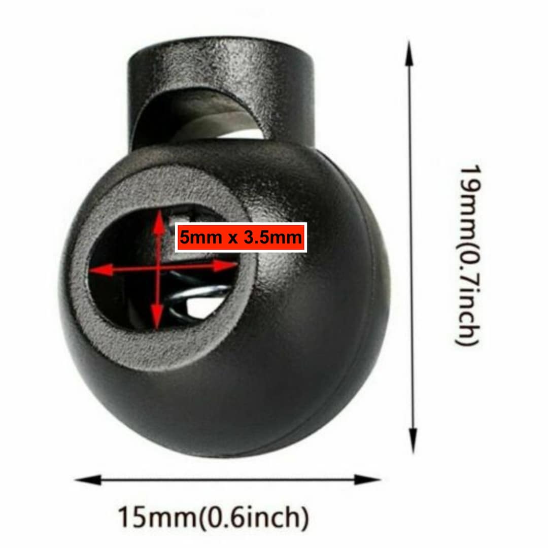 10pcs ,50pcs, 100pcs Single Hole Round Ball Cordlock Cord Lock Toggles ...