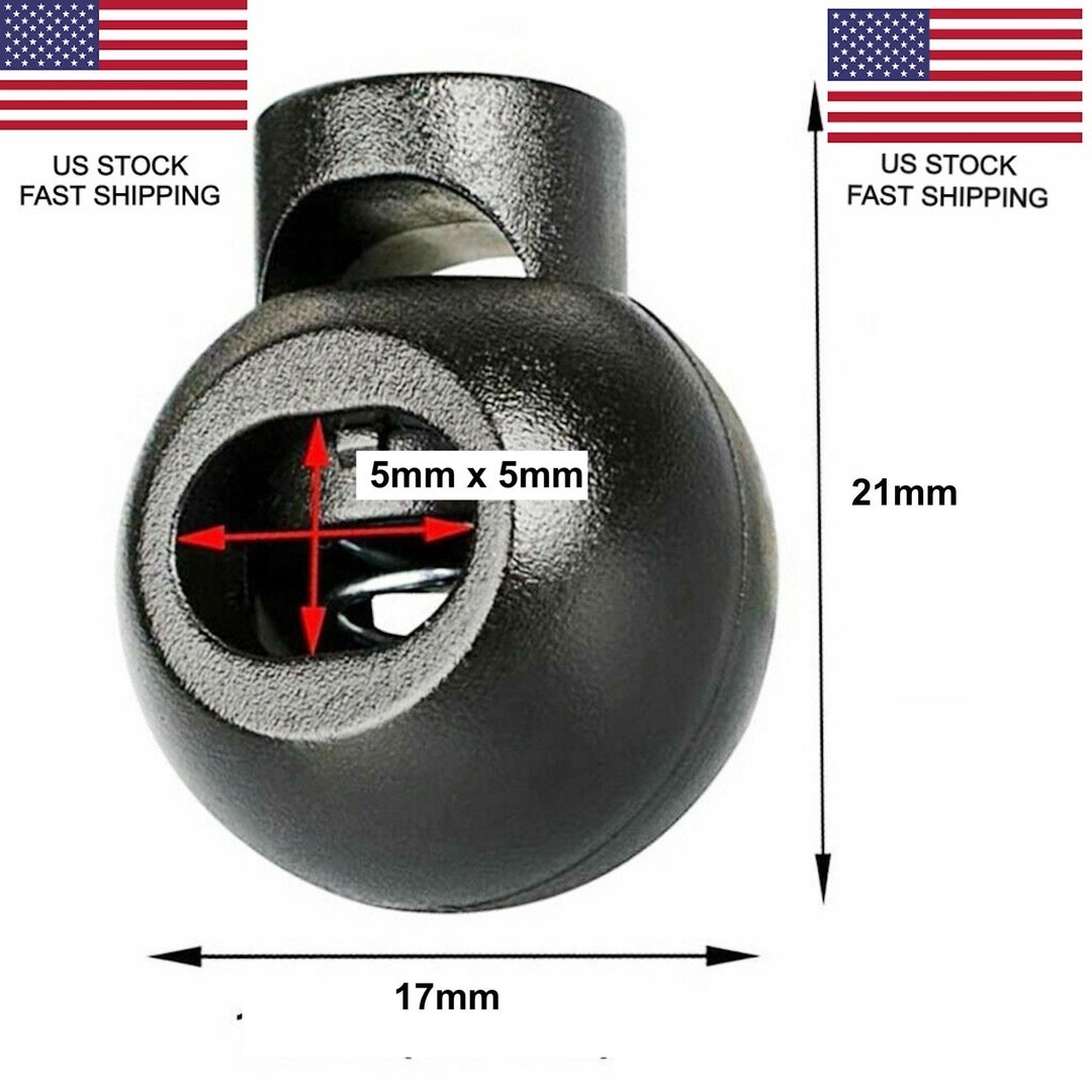 10pcs ,50pcs, 100pcs Single Hole Round Ball Cordlock Cord Lock Toggles ...