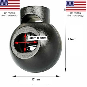 10pcs ,50pcs, 100pcs Single Hole Round Ball Cordlock Cord Lock Toggles ...