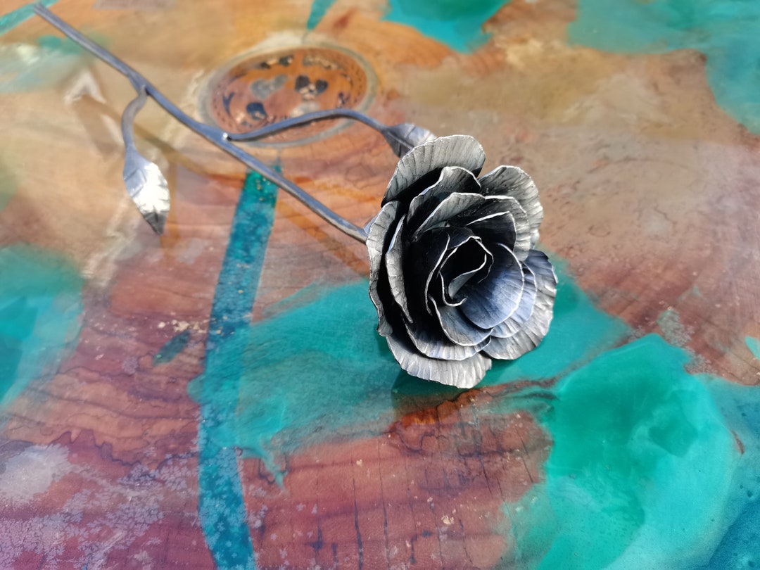 Metal Forever Rose, Blacksmith Made, Valentines Gift, Anniversary Gift ...