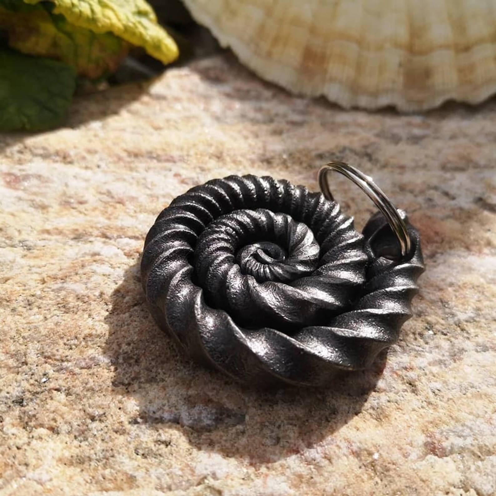 Hand Made Ammonite Style Keyring - Etsy UK