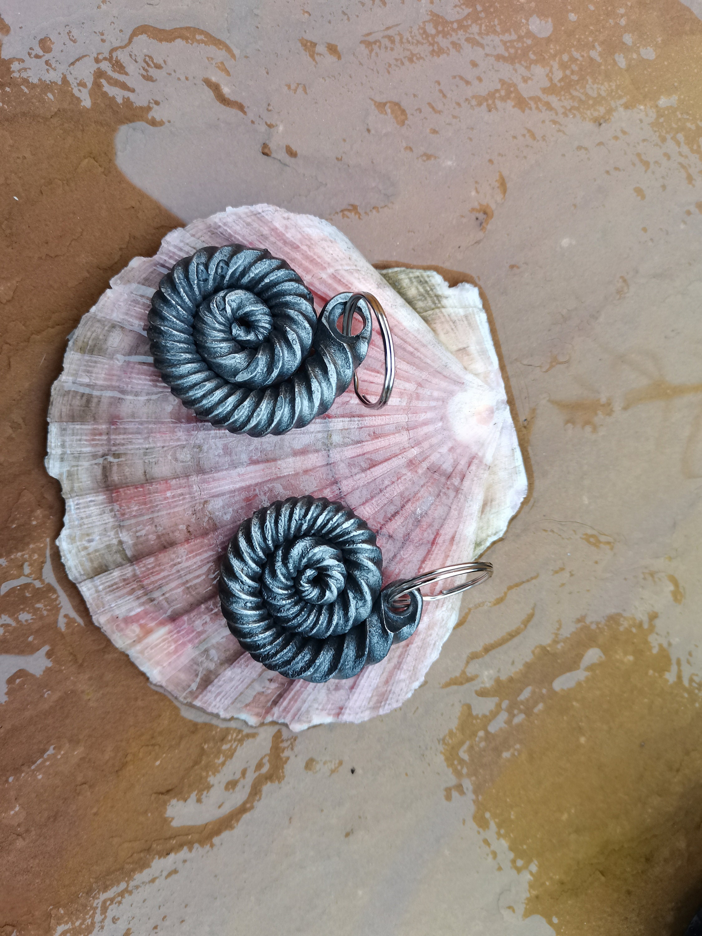 Hand Made Ammonite Style Keyring - Etsy UK