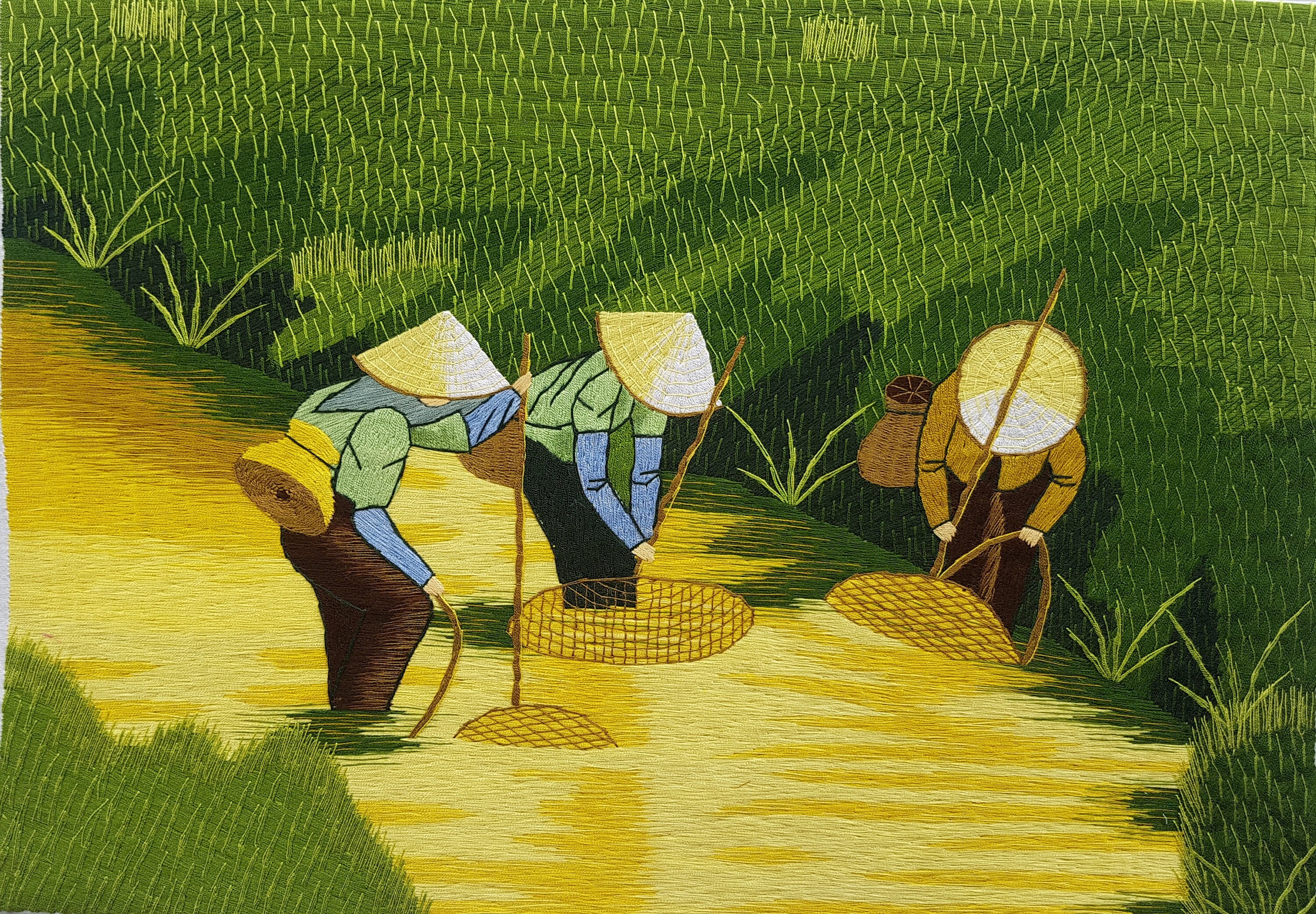 Art Embroidery, Made From Handmade Fabric, a Traditional Vietnamese ...