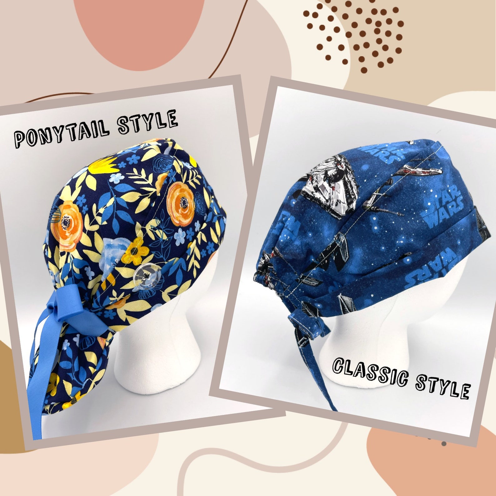 Ponytail Scrub Hat Cotton Scrub Hat Pony Scrub Cap Medical - Etsy