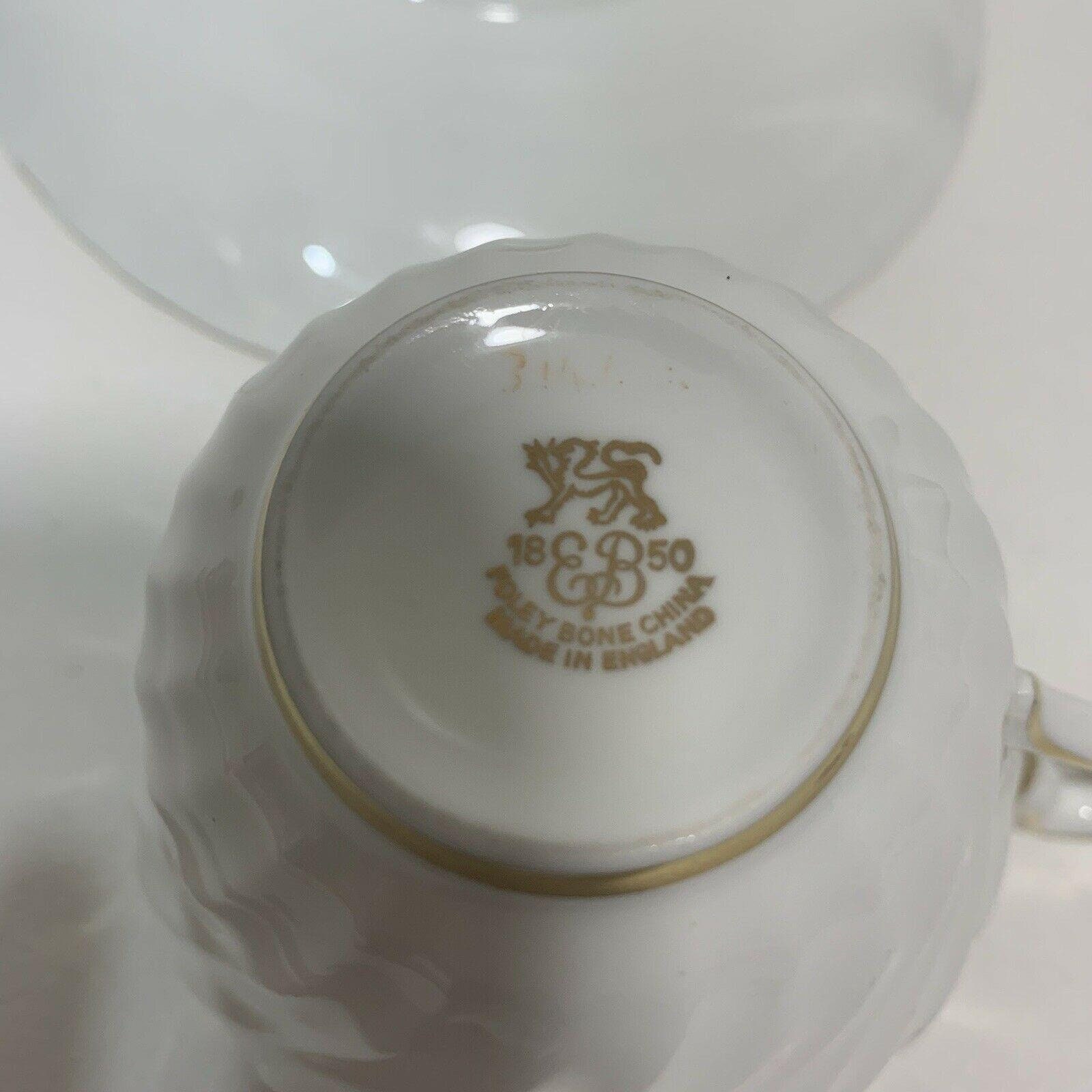 Vintage EB Foley 1850 Bone China White Gold Cup & Saucer Made in ...
