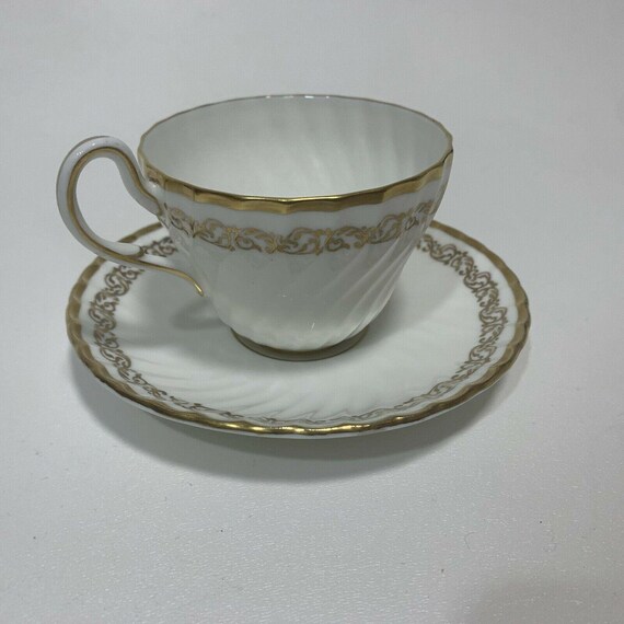 Vintage EB Foley 1850 Bone China White Gold Cup & Saucer Made | Etsy