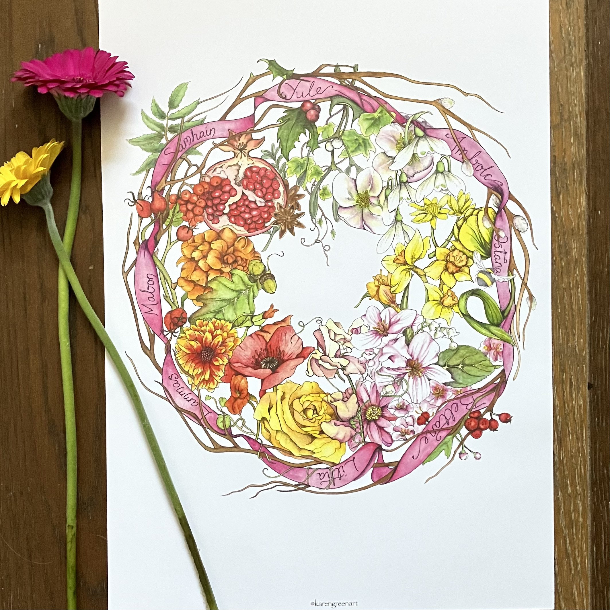 Wheel of the Year Pagan Wreath Calendar - Etsy