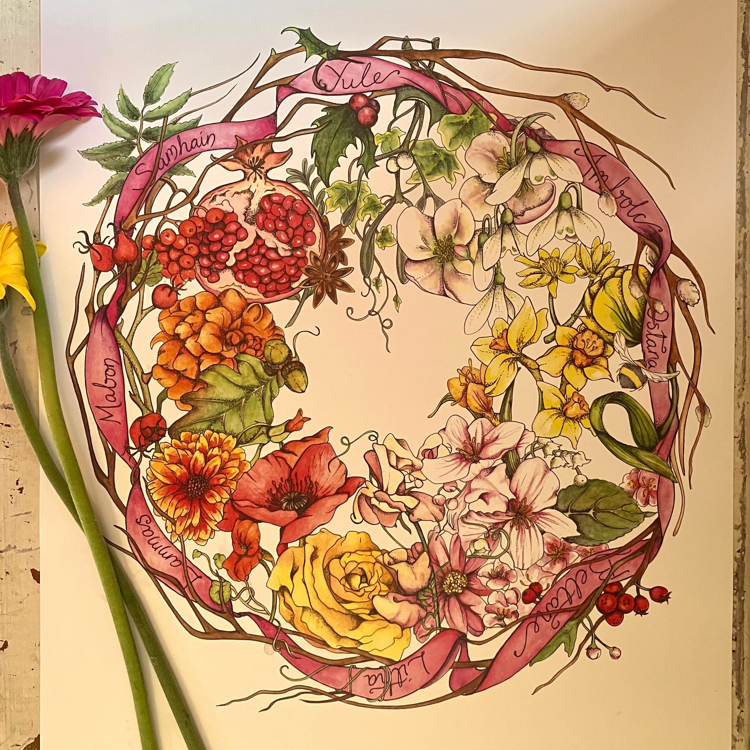 Wheel of the Year Pagan Wreath Calendar - Etsy