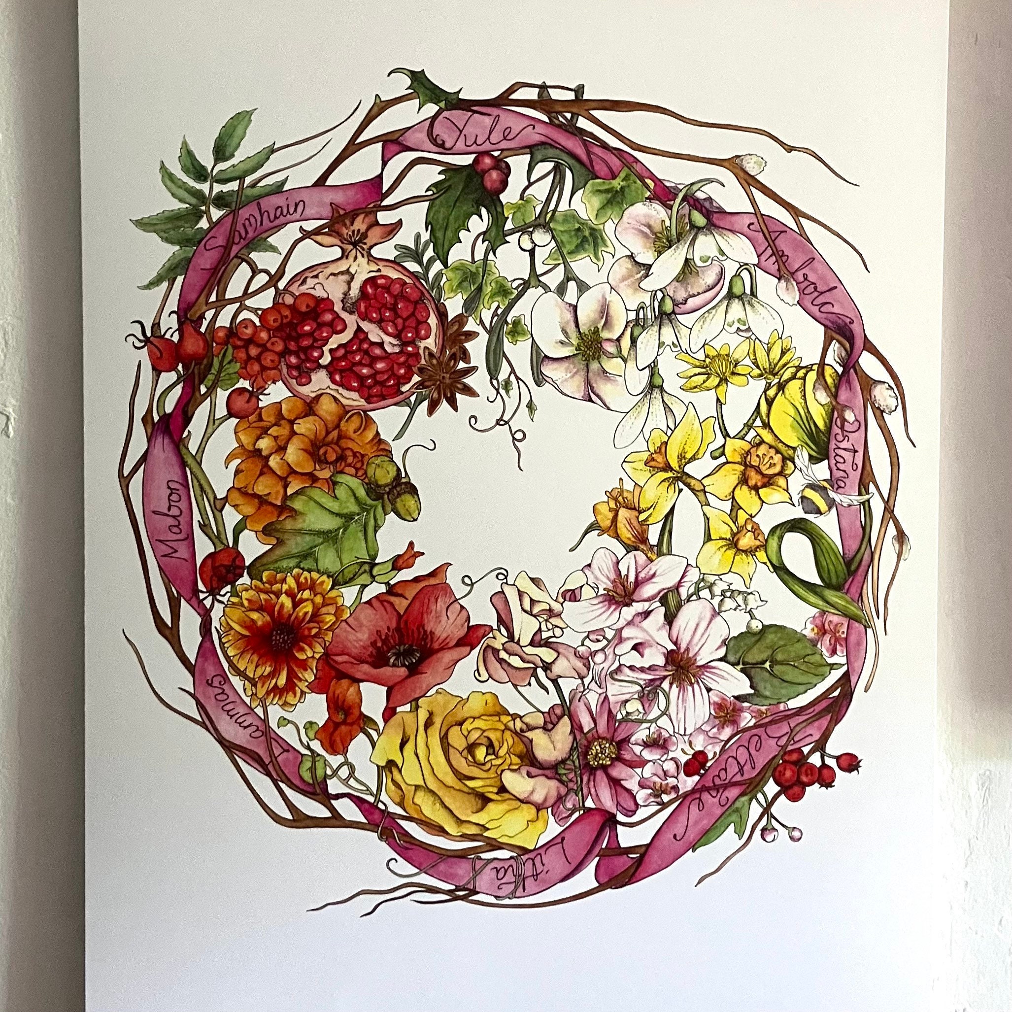 Wheel of the Year Pagan Wreath Calendar - Etsy