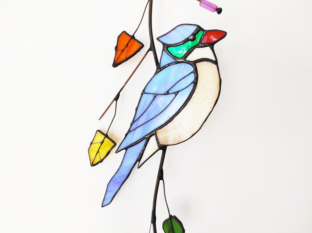Bird Suncatcher Stained Glass Window Hangings Bird Decor Suncatcher ...