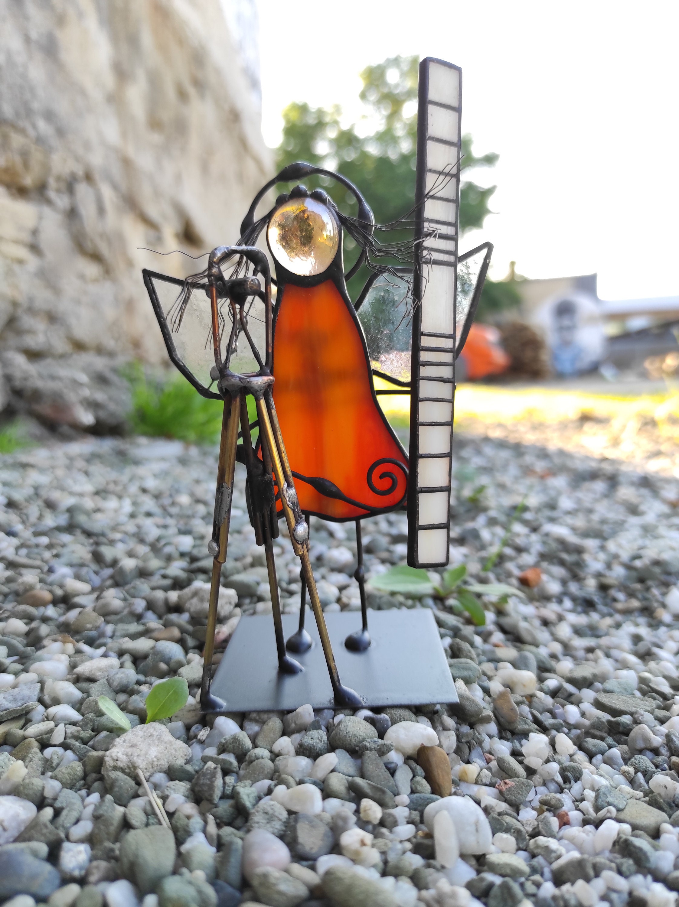Gift for Surveyor, Stained Glass Angel Statue, Guardian Angel of ...