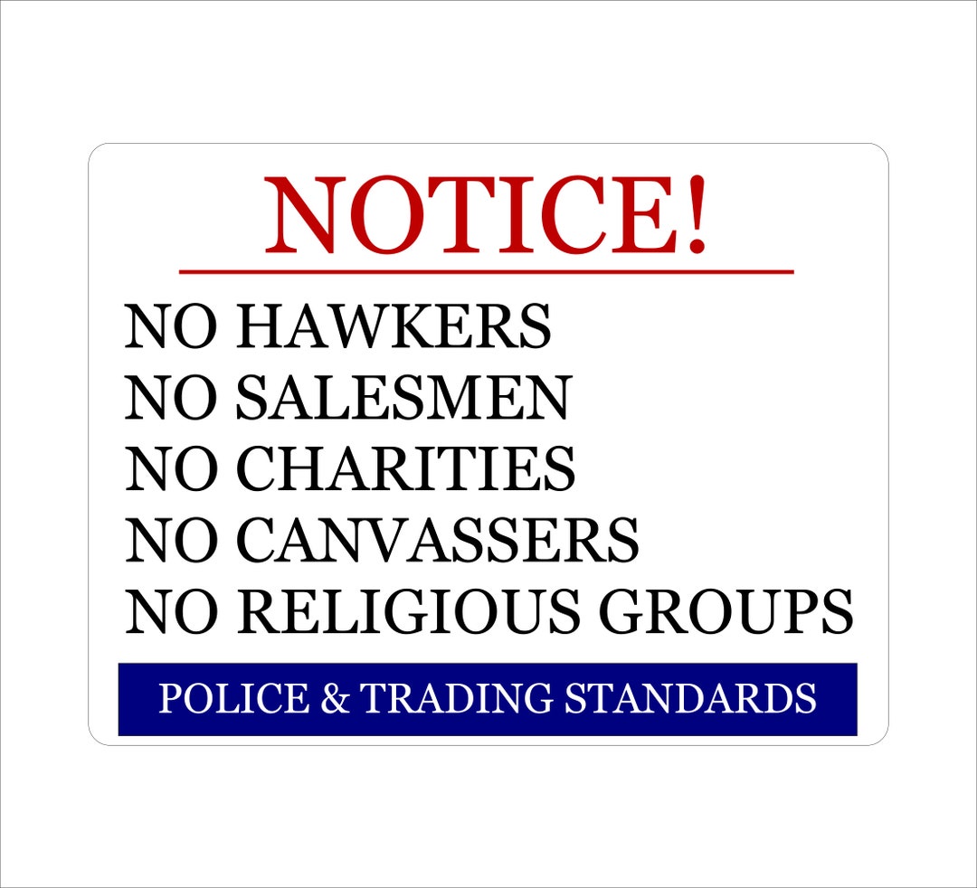 NOTICE No Hawkers Salesmen Aluminium Sign - Etsy