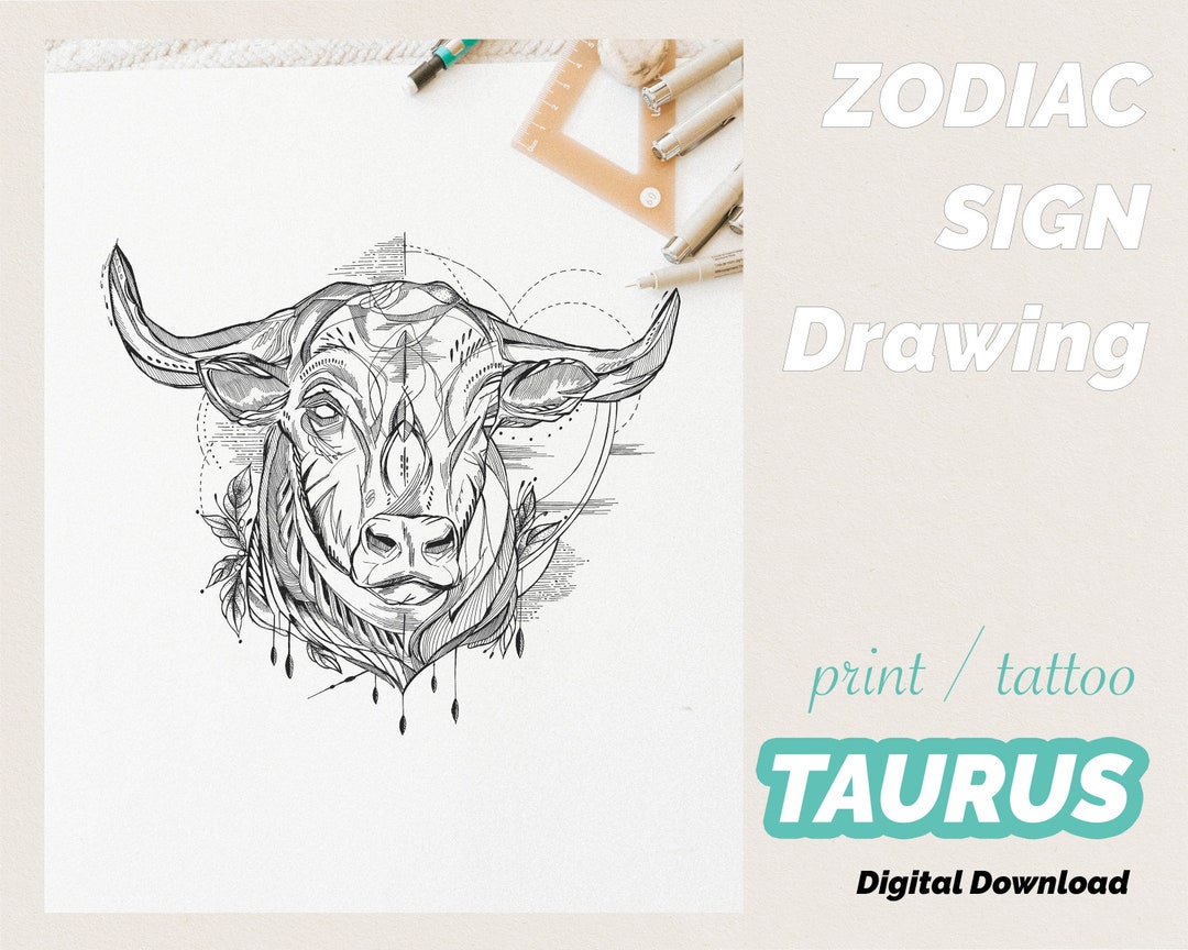 Taurus - Horoscope Zodiac Astrology Star Sign Constellation Wall Art ...