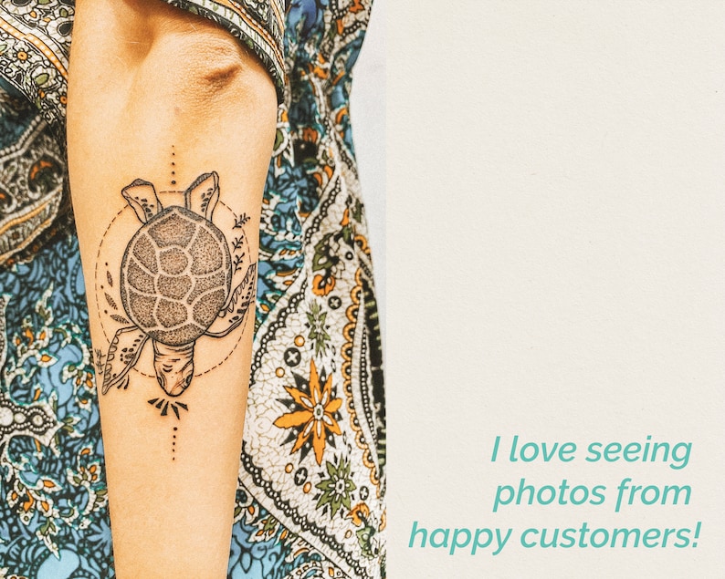 Turtle Small Tattoo Design Hand Drawing for Animal and Ocean Lovers ...