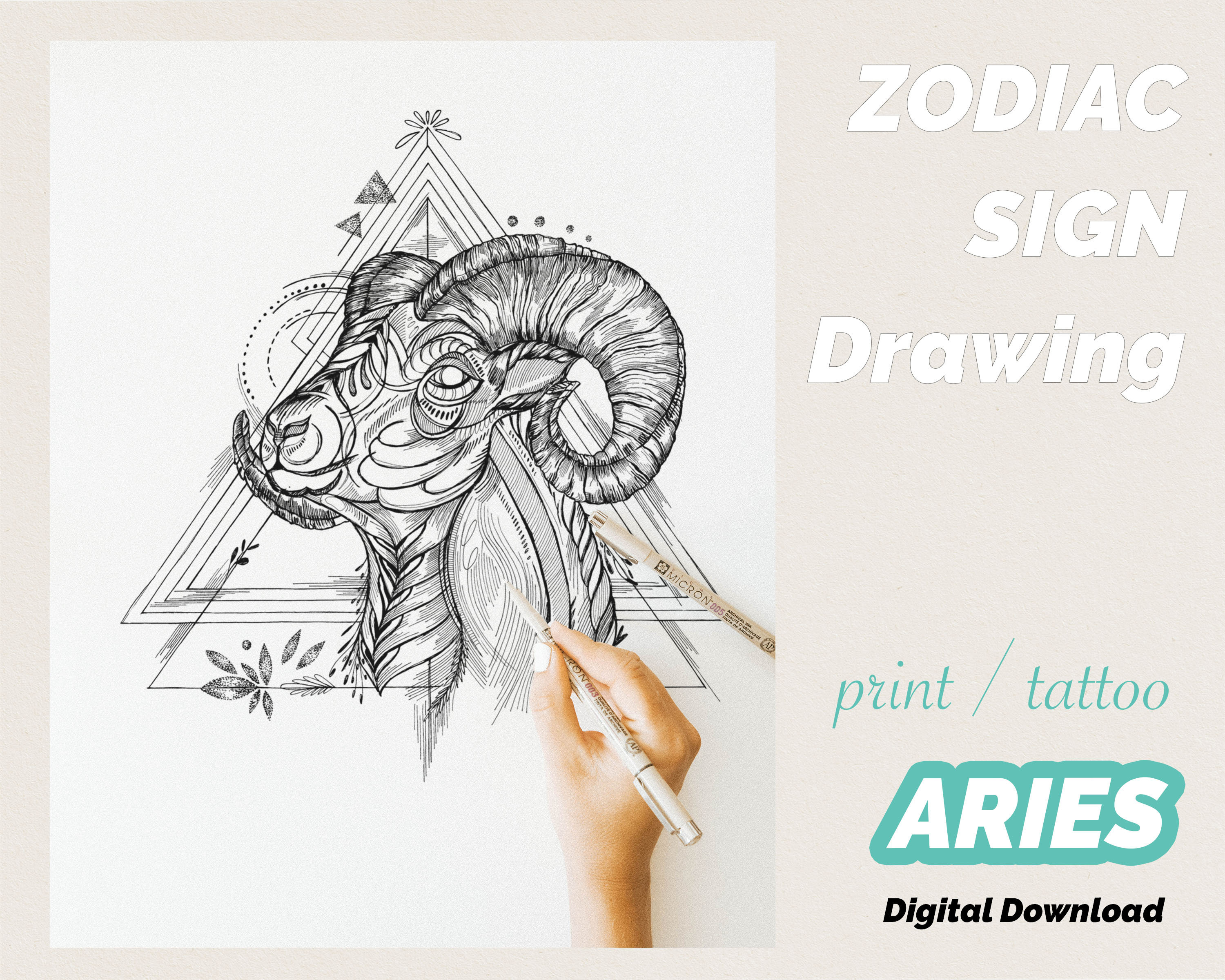 Aries Sign Drawings