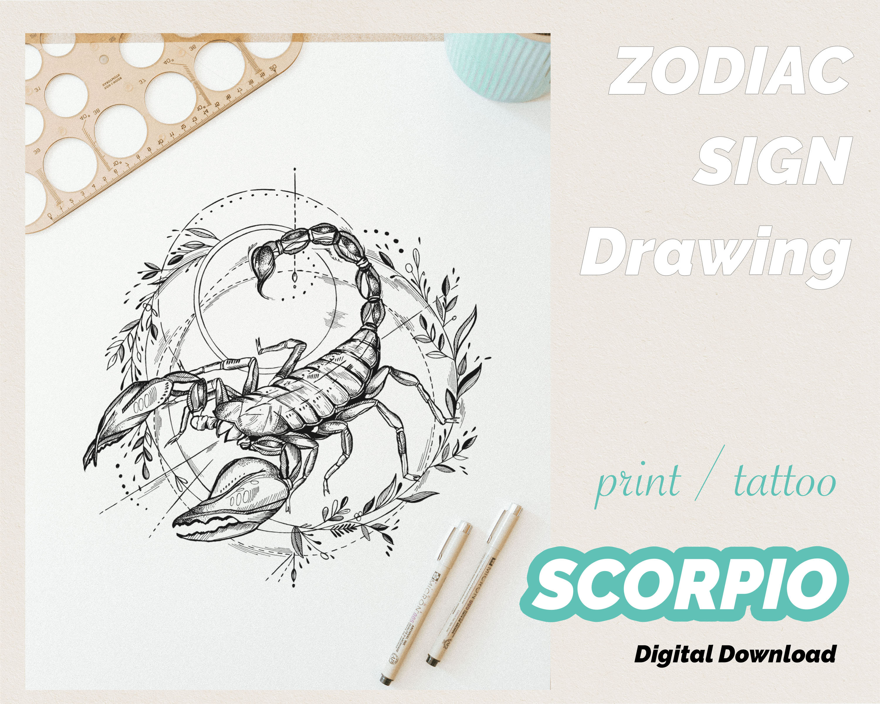 Scorpio - Horoscope Zodiac Astrology Star Sign Constellation Wall Art ...