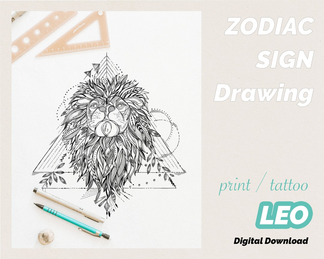 Leo - Horoscope Zodiac Astrology Star Sign Constellation Wall Art ...