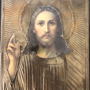 Old Icon of Jesus Christ Oliography - Etsy